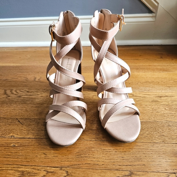 Misbehave | Shoes | Misbehave Faux Leather Cage Block Heels | Poshmark